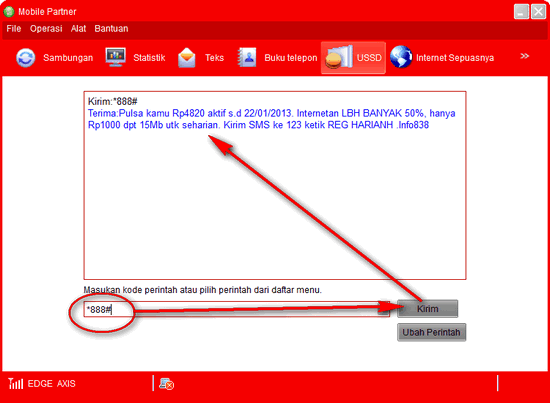Cek pulsa, Daftar Paket SMS Murah dengan Modem GSM Huawei E153